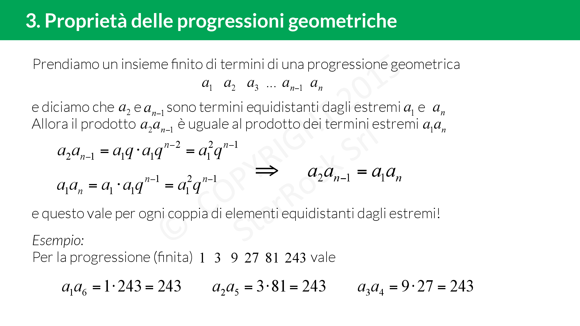 Progressioni geometriche: tutte le relazioni e proprietà