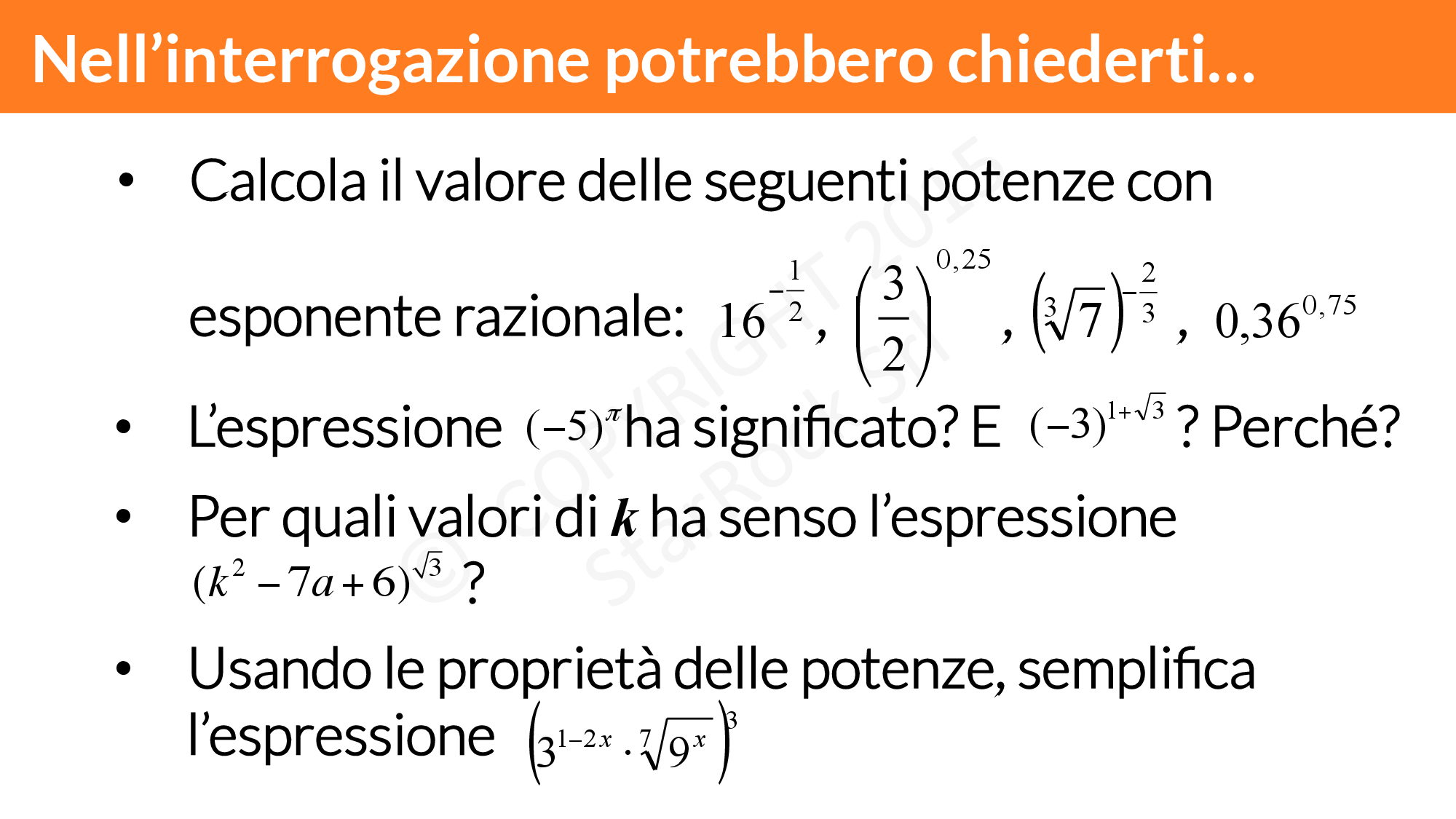 Le potenze: cos'è l'esponente razionale o irrazionale