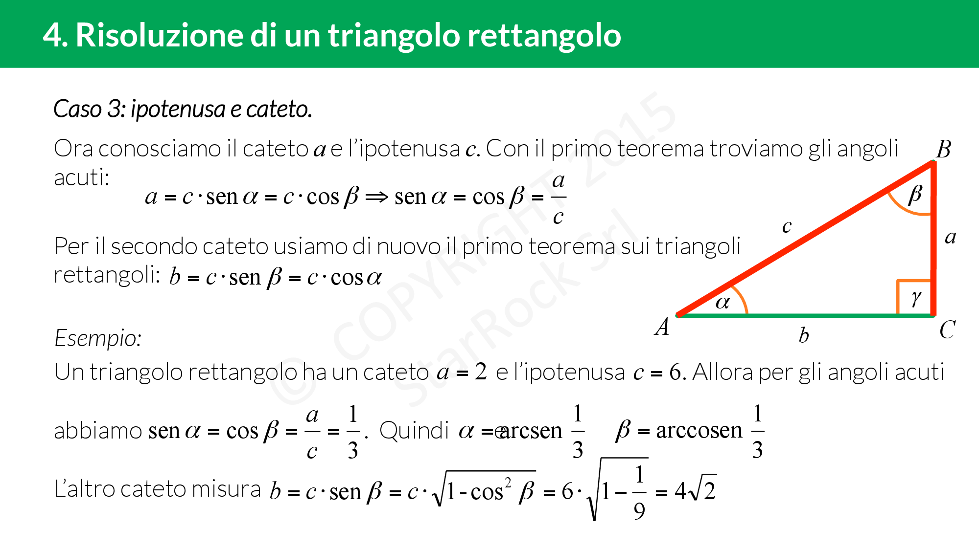 Triangolo rettangolo: i due teoremi di trigonometria