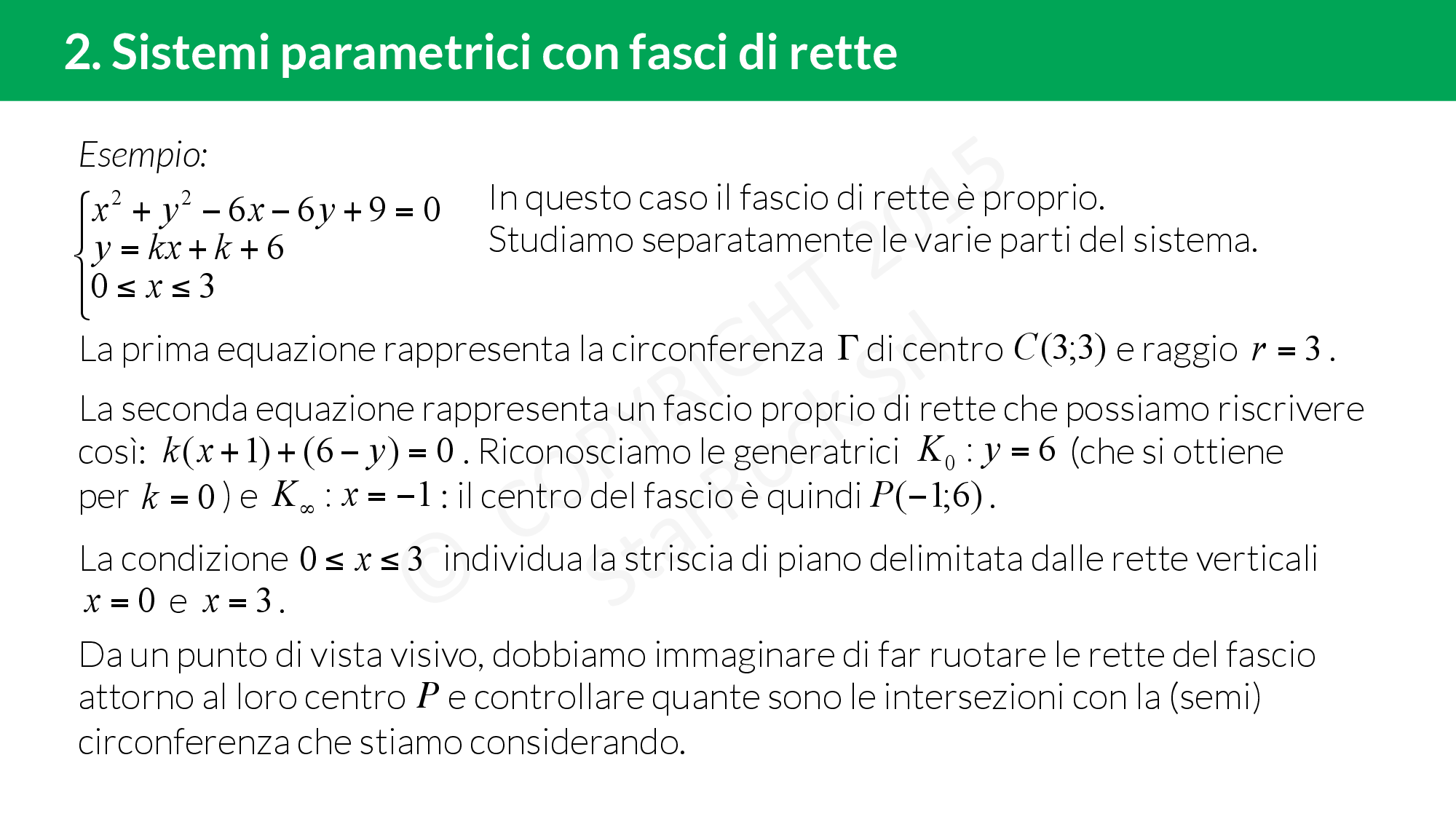 Sistemi parametrici: fasci di rette e di circonferenze