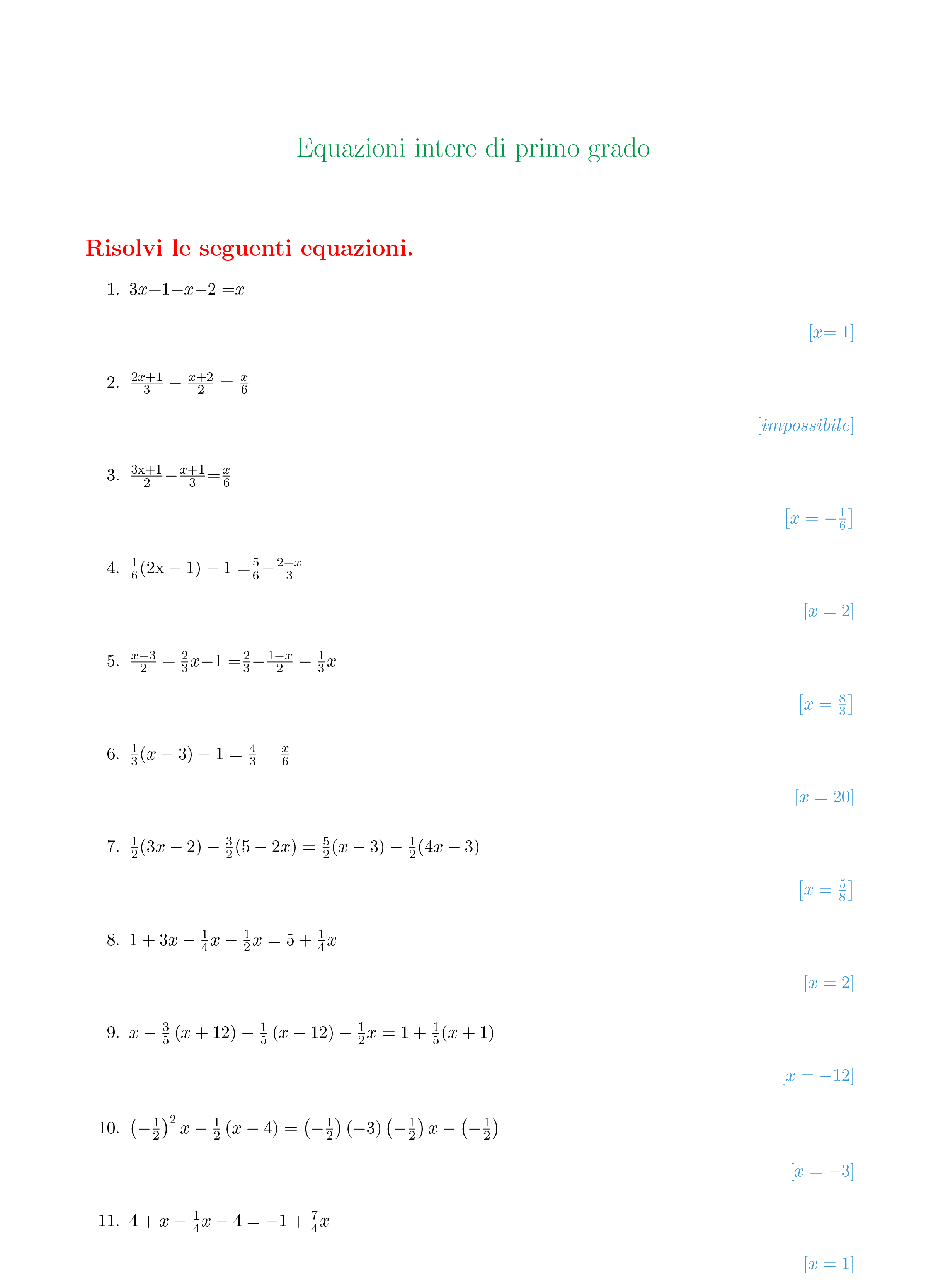 Le regole per risolvere le equazioni di primo grado
