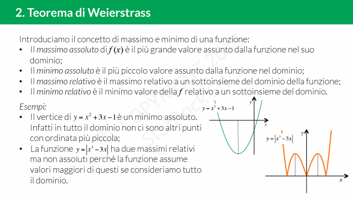 Funzioni continue: teorema degli zeri e di Weierstrass