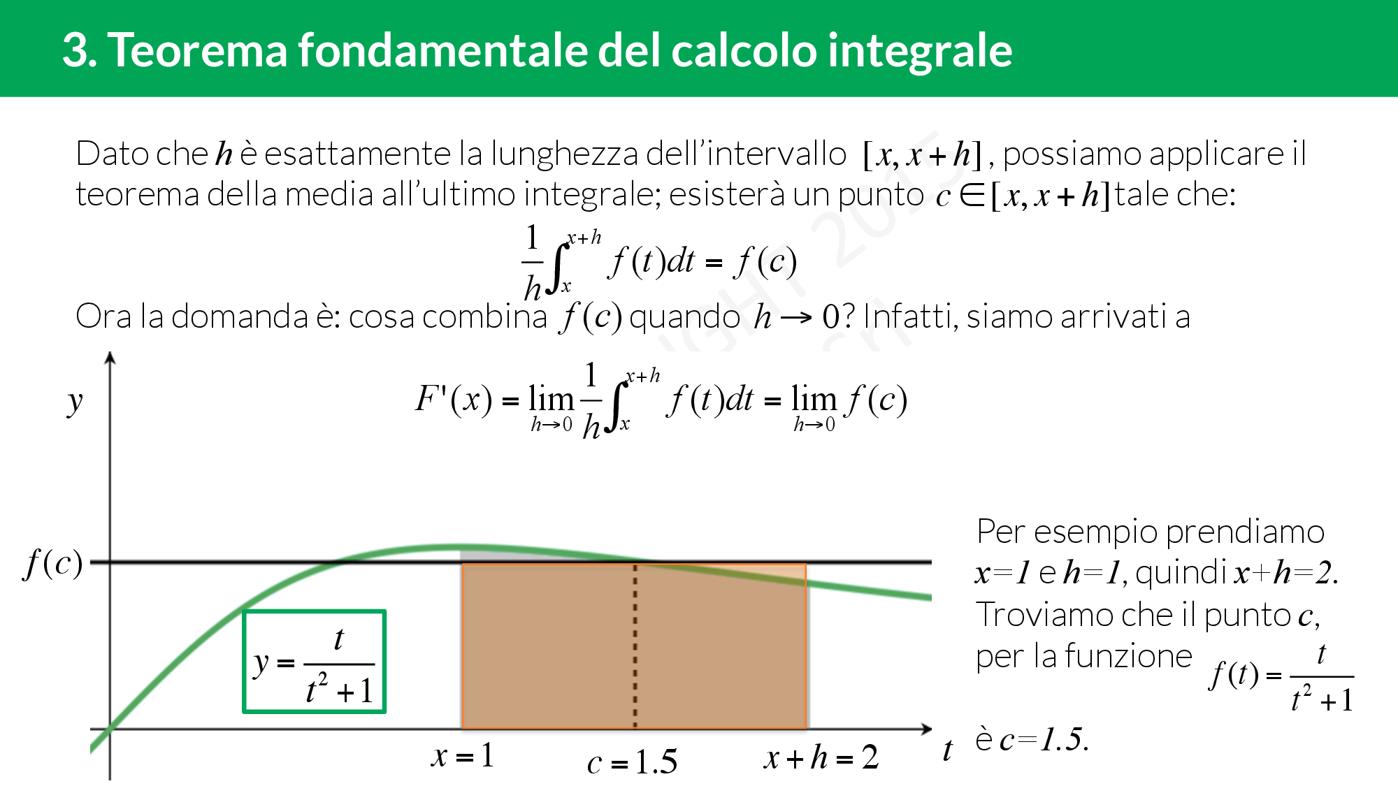 Integrali definiti: teorema fondamentale e della media