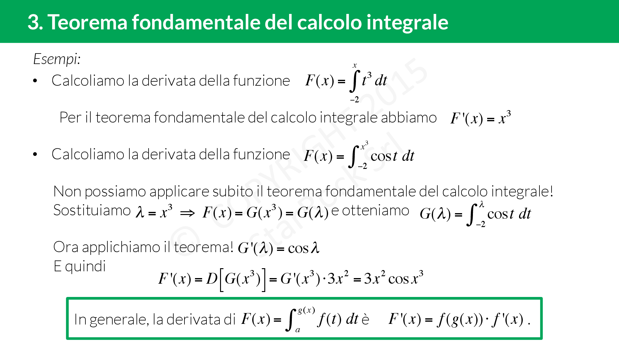 Integrali definiti: teorema fondamentale e della media