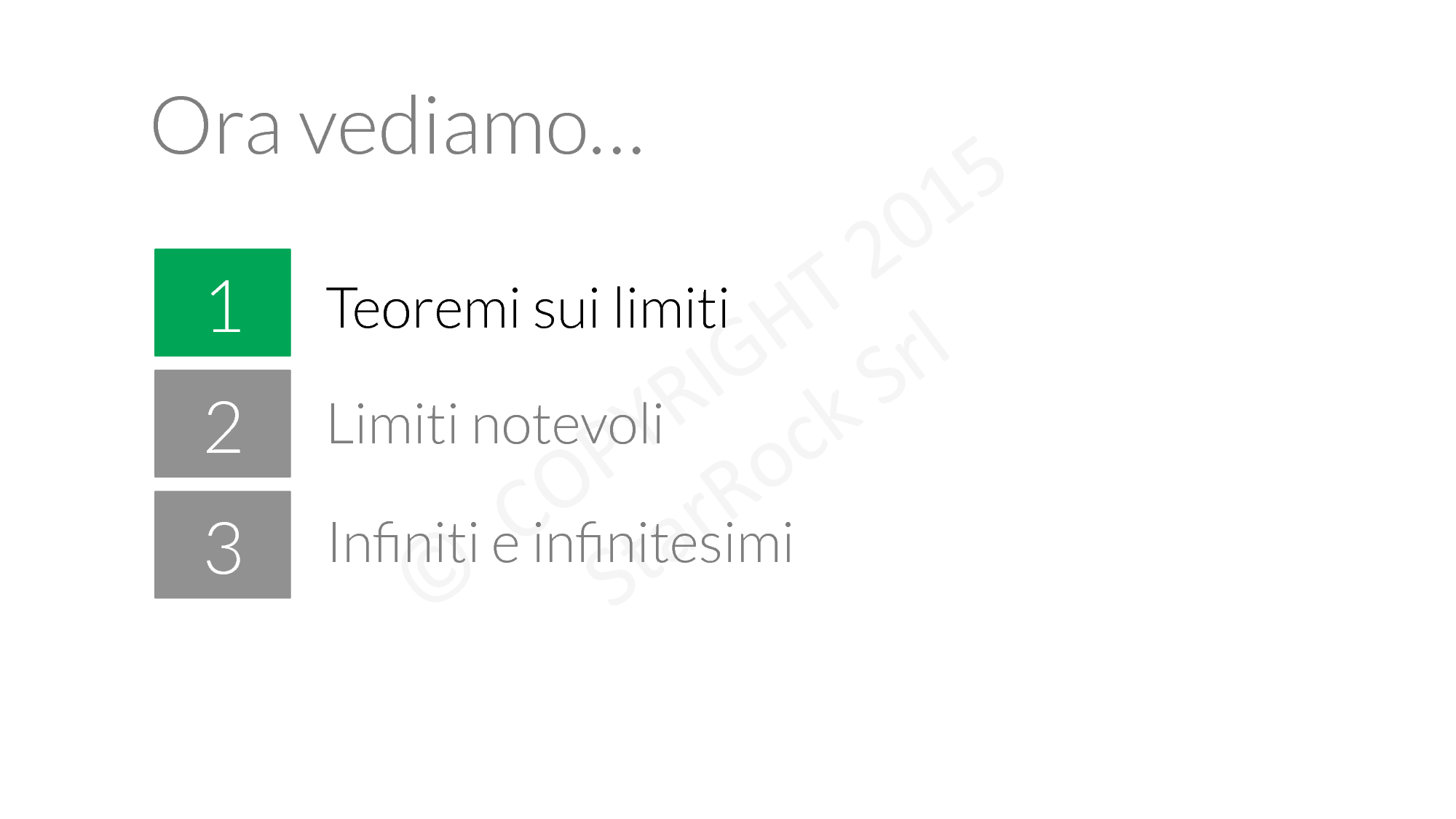 Teoremi di limiti, limiti notevoli, infiniti e infinitesimi