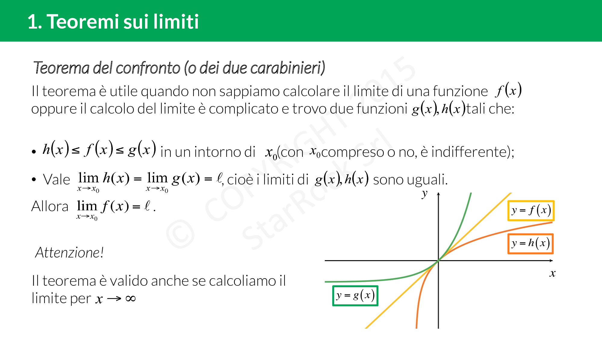 Teoremi di limiti, limiti notevoli, infiniti e infinitesimi