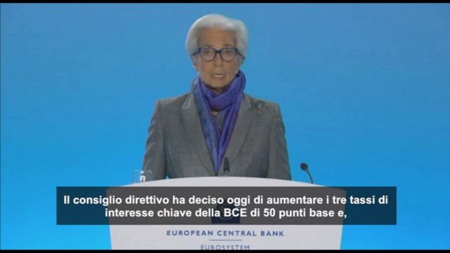 Lagarde: alziamo ancora i tassi perché l'inflazione è troppo alta Lagarde: alziamo ancora i tassi perché l'inflazione è troppo alta